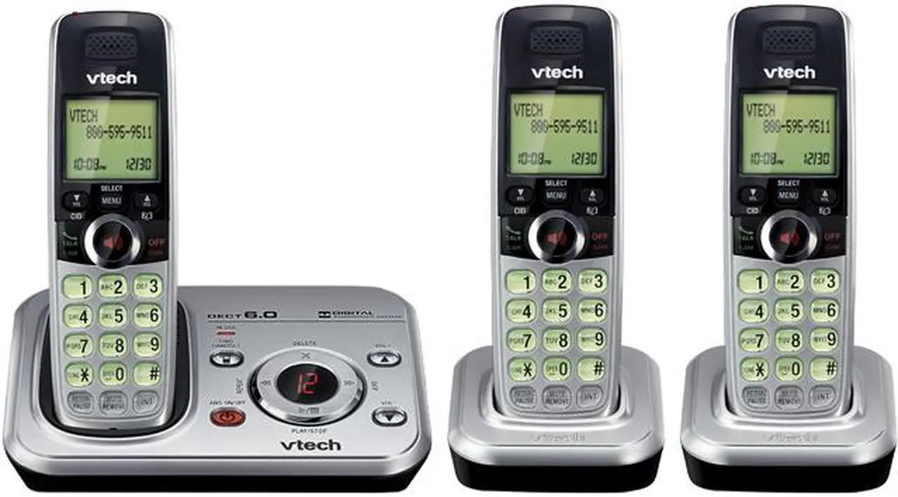 Vtech CS6329-3 1.9 GHz Digital DECT 6.0 3X Handsets Cordless Phones ...