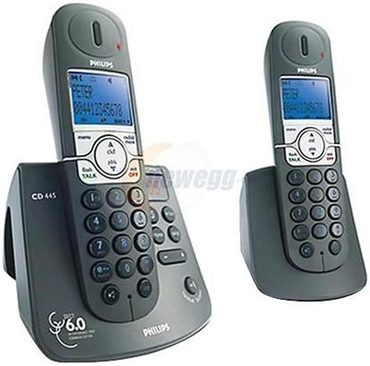 PHILIPS CD4452B 1.9 GHz Digital DECT 6.0 2X Handsets Cordless Phones ...
