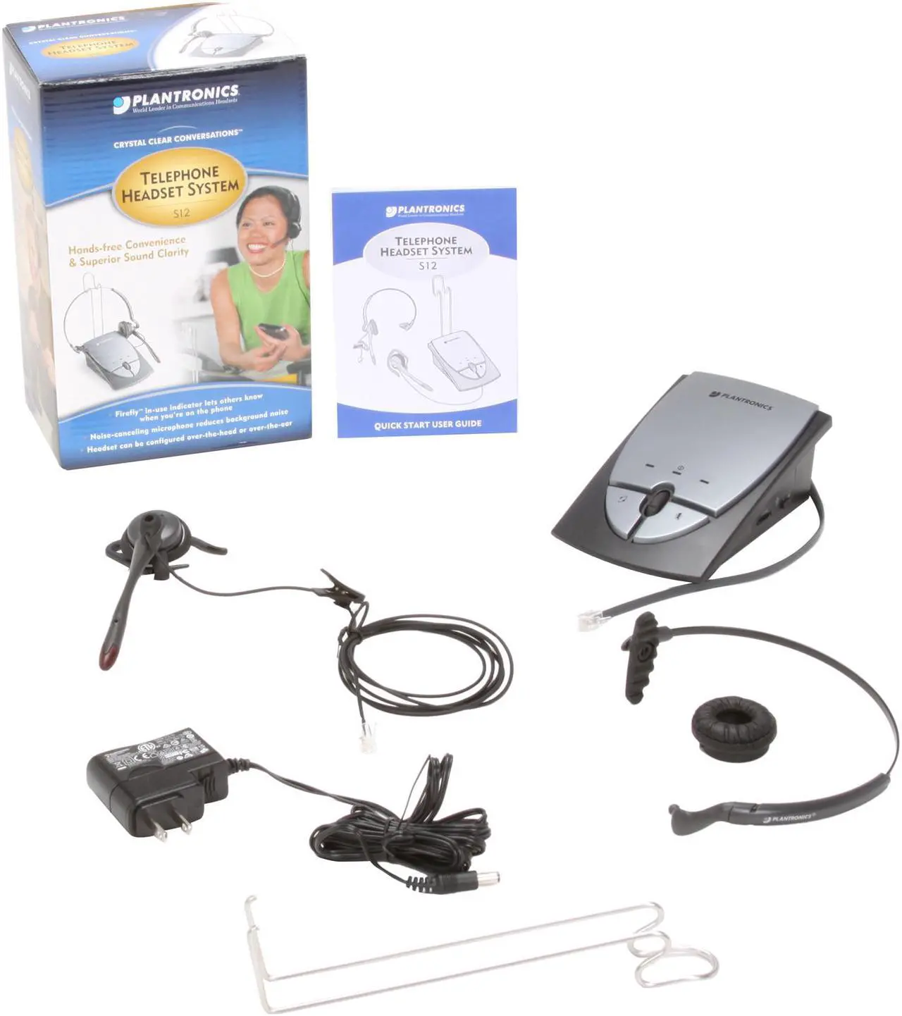 Plantronics S12 Telephone Headset System (65145-01) - Newegg.com