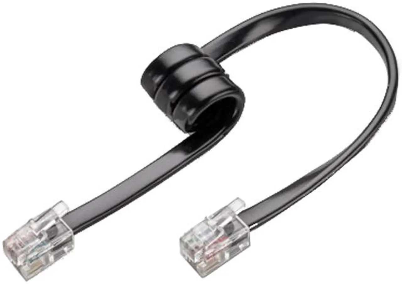 Plantronics 40974-01 Coiled Phone Cable RJ11 To RJ11 Cable for M12/M22 ...