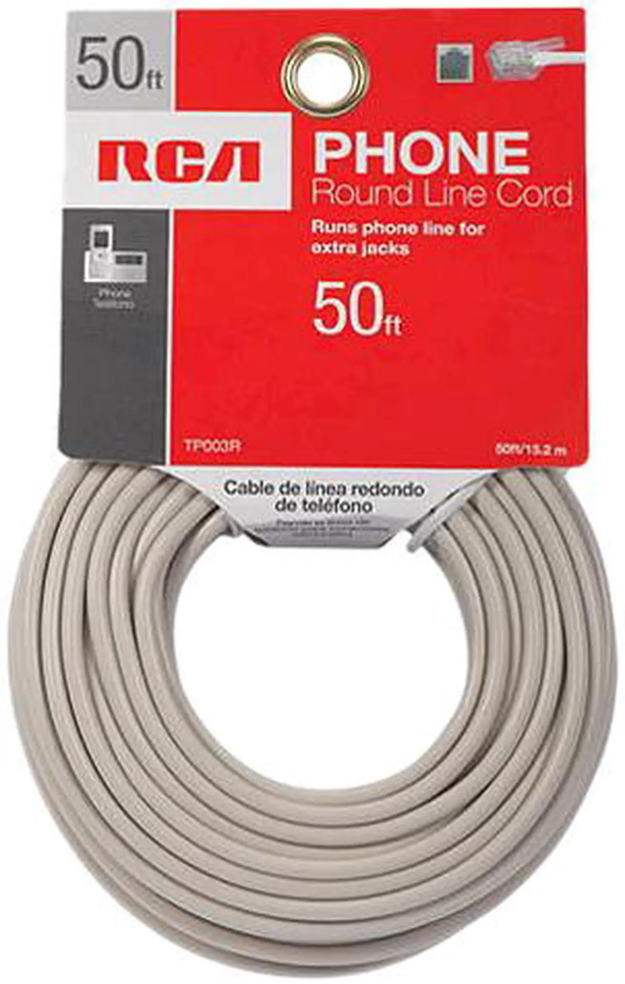 RCA TP003R 50' Phone Hook Up Wire - Newegg.com