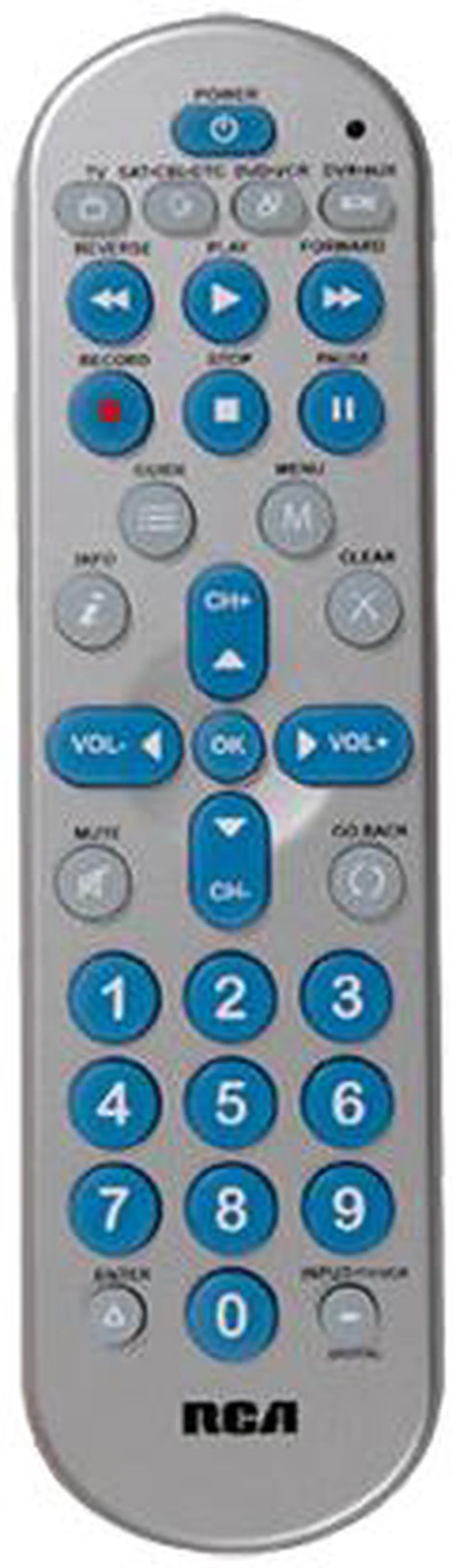 RCA RCR4358N Infrared Universal 4 Device Big Button Remote with DVR ...