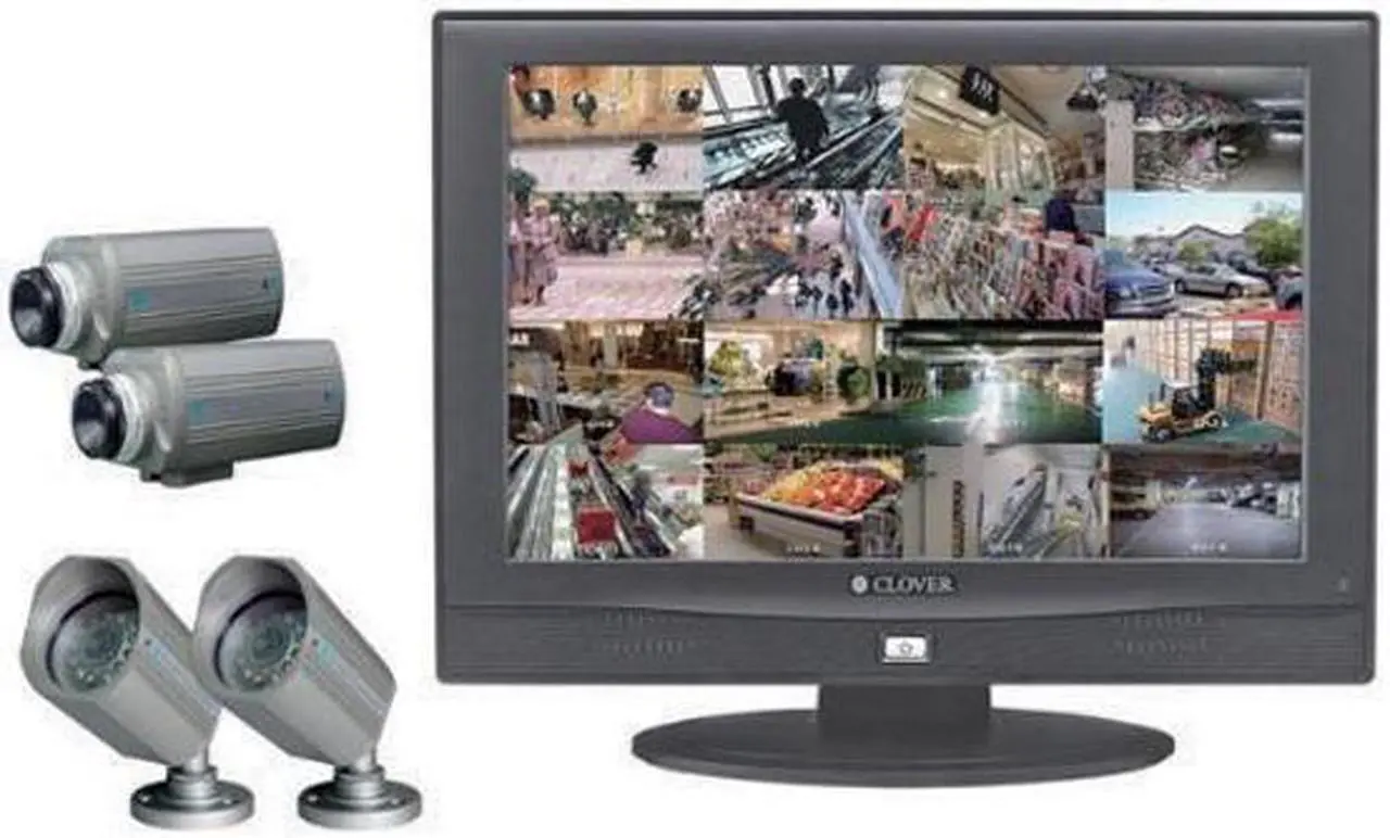 Clover LCD2084 20" All-in-One System with Built-in 8 Channel DVR, 4 ...