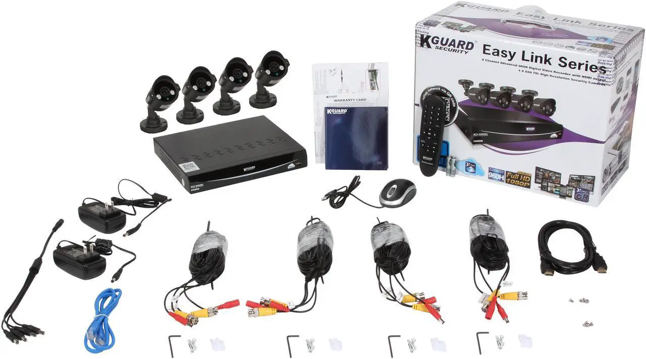 KGuard EL821-4HW212B-500G 8 Channel Surveillance DVR Kit - Newegg.com