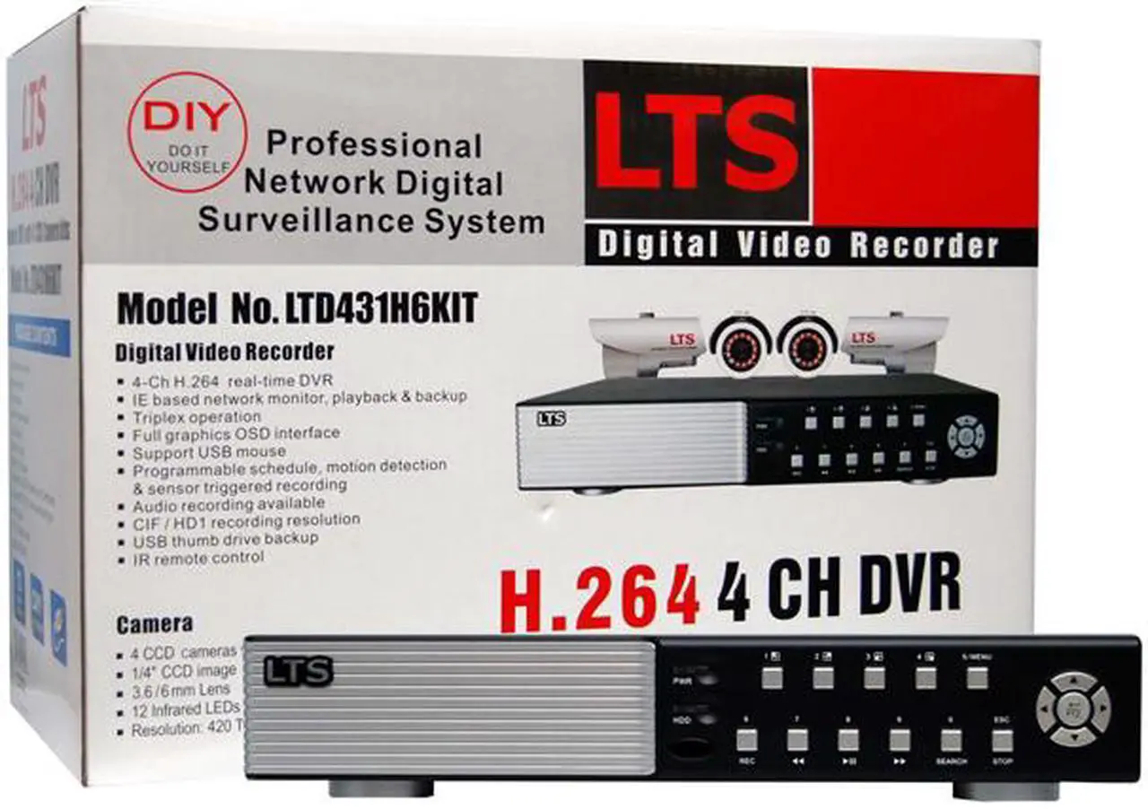 LTS LTD431H6KIT 4-Channel H.264 Triplex DVR System Kit with 3.6mm ...