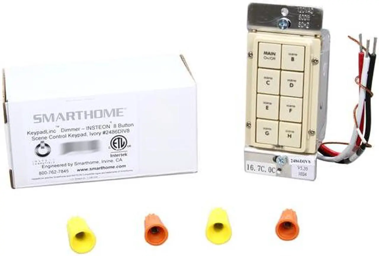 SmartLabs 2486DIV8 KeypadLinc Dimmer - INSTEON 8-Button Scene Control ...
