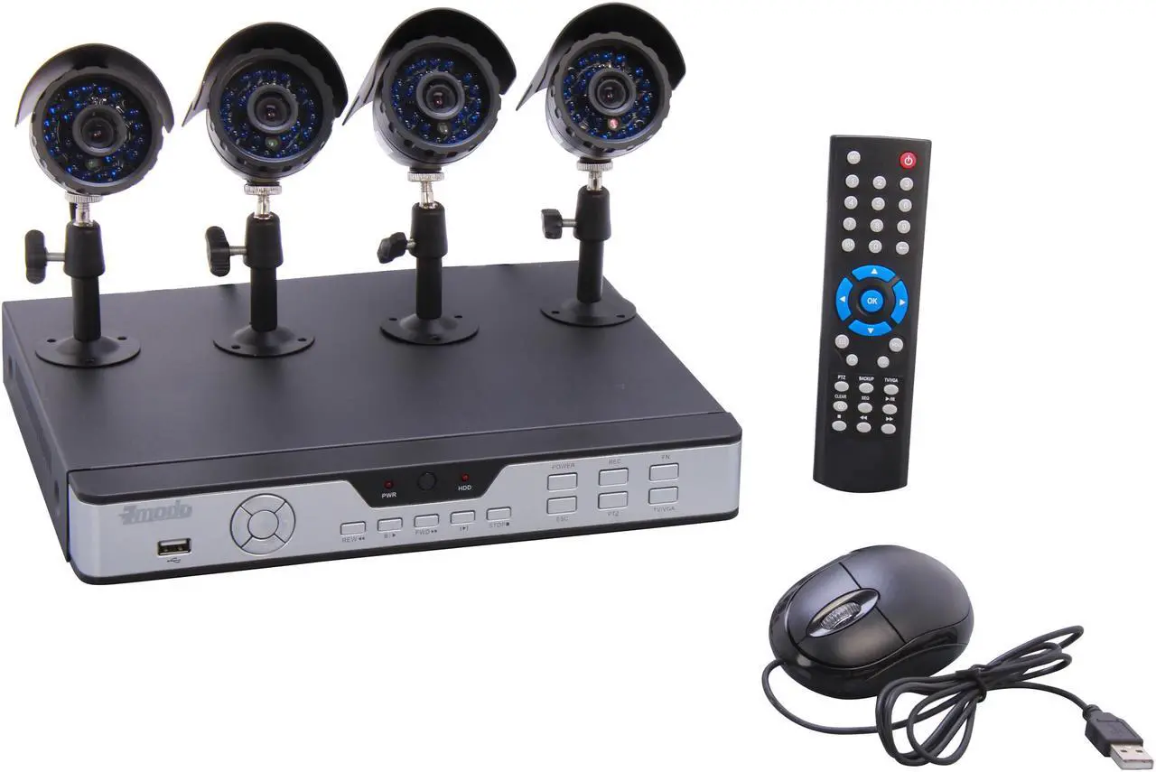 Zmodo KDS8-NARQZ4ZN 8CH H.264 DVR w/ 4 x Sony CCD Day/Night Outdoor ...