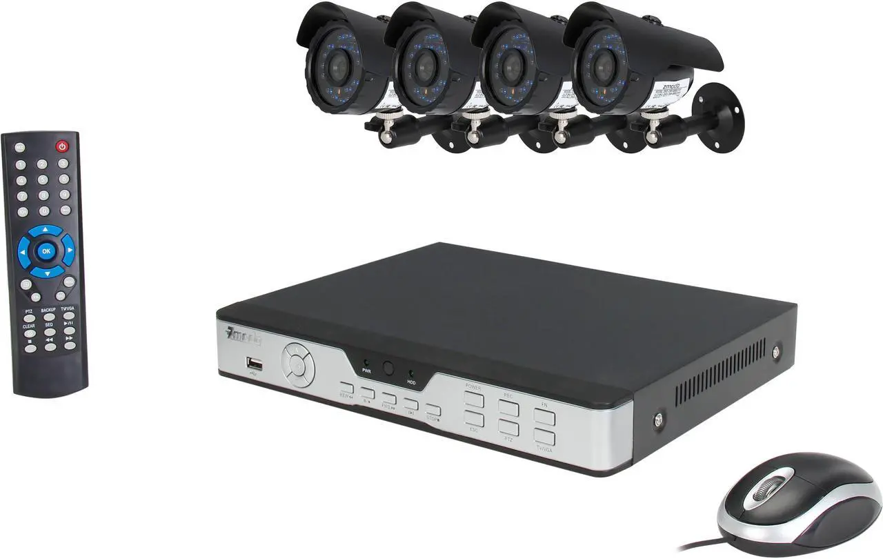 Zmodo KDB4-CARQZ4ZN-5G 4 Channel Surveillance DVR Kit - Newegg.com