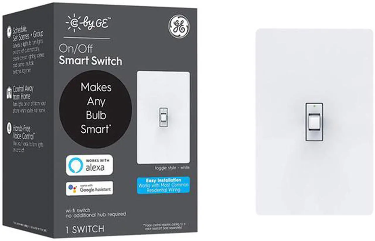 C by GE On/Off 3-Wire Smart Switch Toggle Style, 1 Pack White - Wi-Fi ...