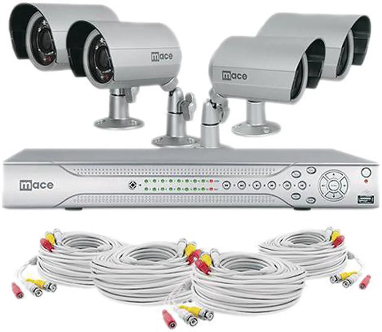 Mace MVK-SQ8CH4CAMB 8 Channel Security DVR and 4 IR Bullet Cameras ...