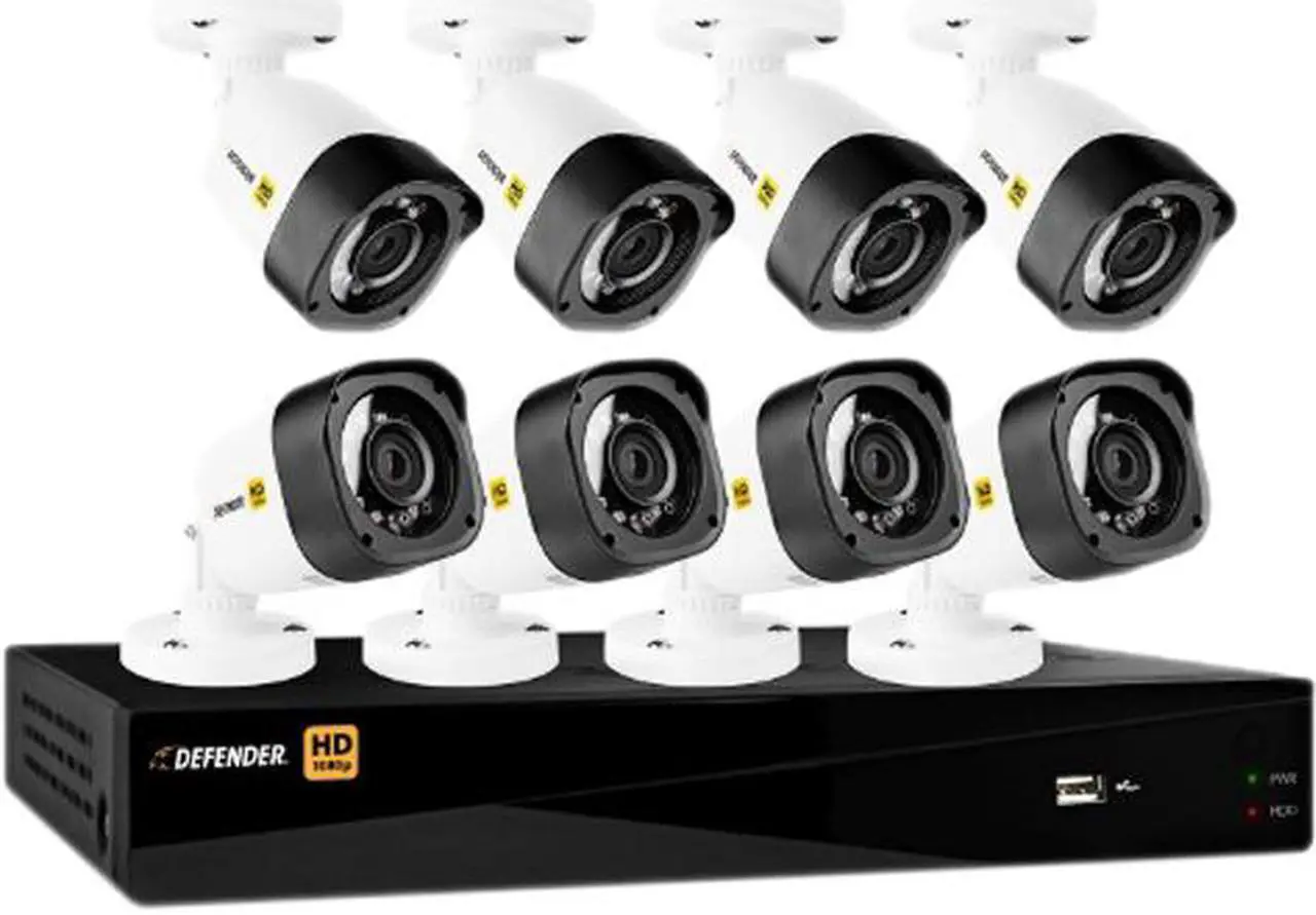 Defender HD2T16B8 16 Channel HD 1080P 16CH with 8 Bullet Cameras ...