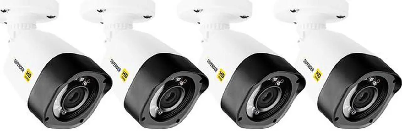 Defender HDCB4 HD 1080p Indoor/Outdoor 4 Pack Bullet Security Cameras ...