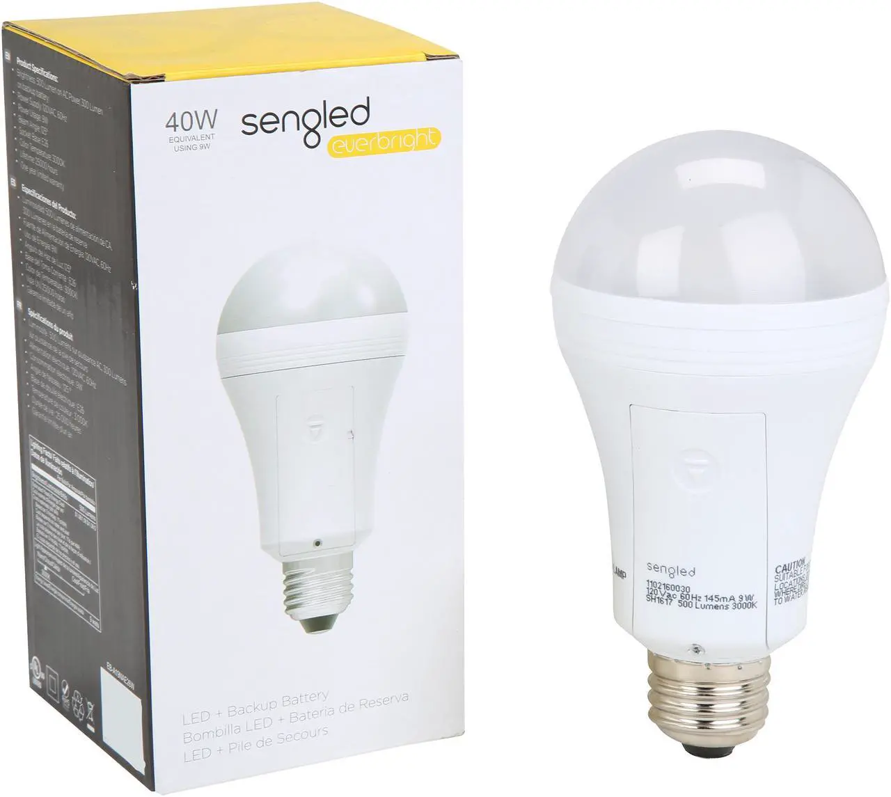 Sengled EB-A19NAE26W Everbright Emergency LED Light Bulb with ...