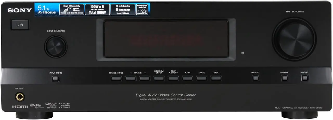 SONY 5.1-Channel Home Theater A/V Receiver STR-DH510 - Newegg.com