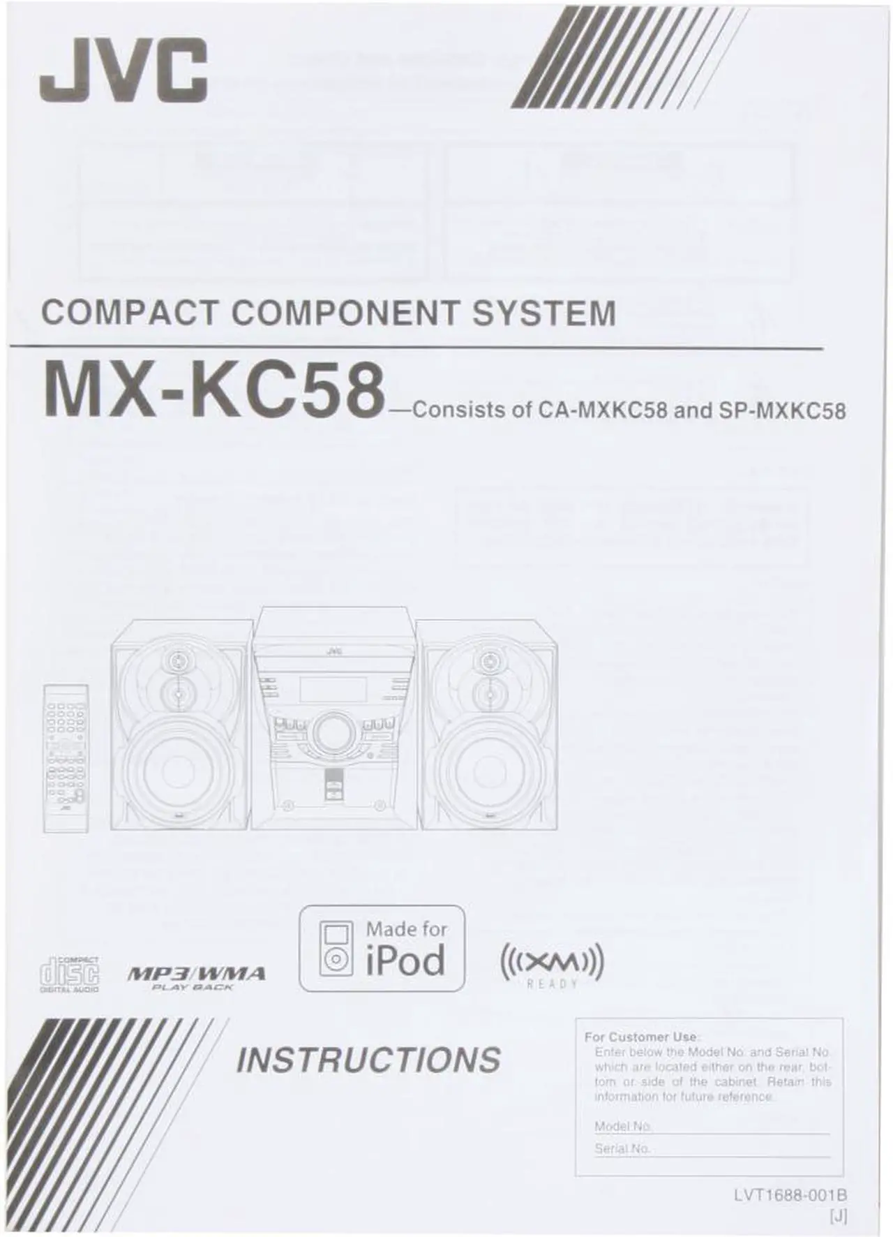 JVC CD 3-Disc Changer Shelf System MX-KC58 - Newegg.com