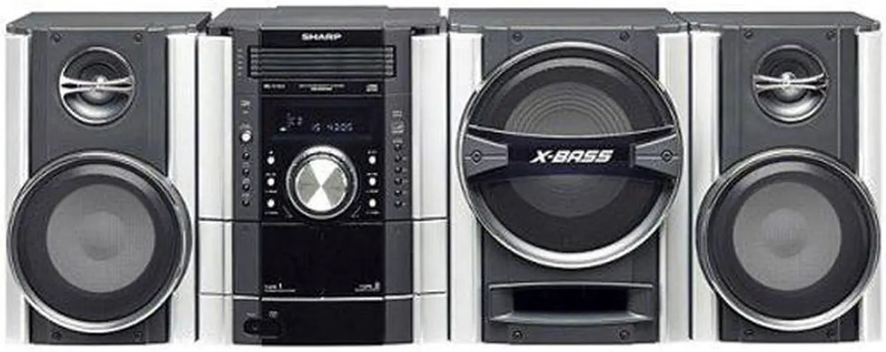 SHARP CD/Cassette/Radio 5-Disc Changer Mini Audio System CD-SW340 ...