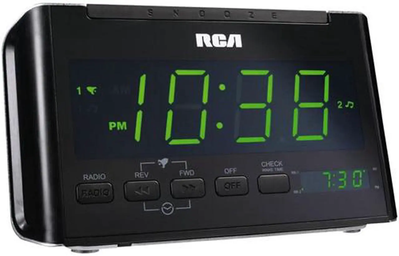RCA RC40 Dual Alarm Clock Radio With AM/FM Radio - Newegg.com