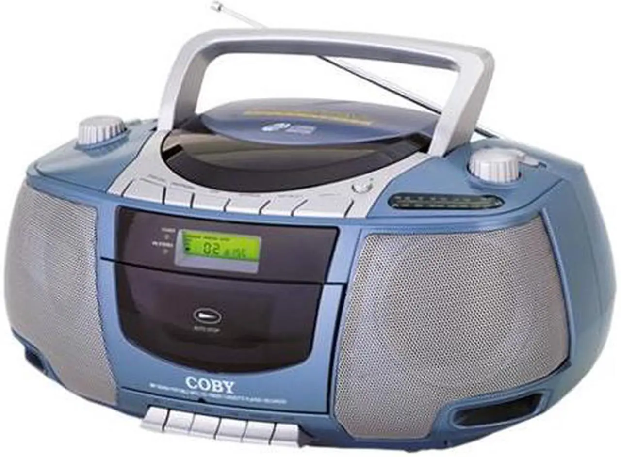COBY Portable Stereo MP3/CD/Cassette Player with AM/FM Radio MPCD450BLK - Newegg.com