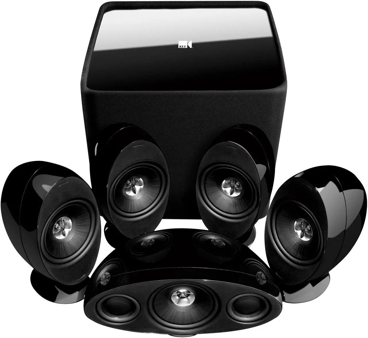 KEF KHT3005K2 KHT3005 (Black) Speaker System w/ Kube-2 Subwoofer ...