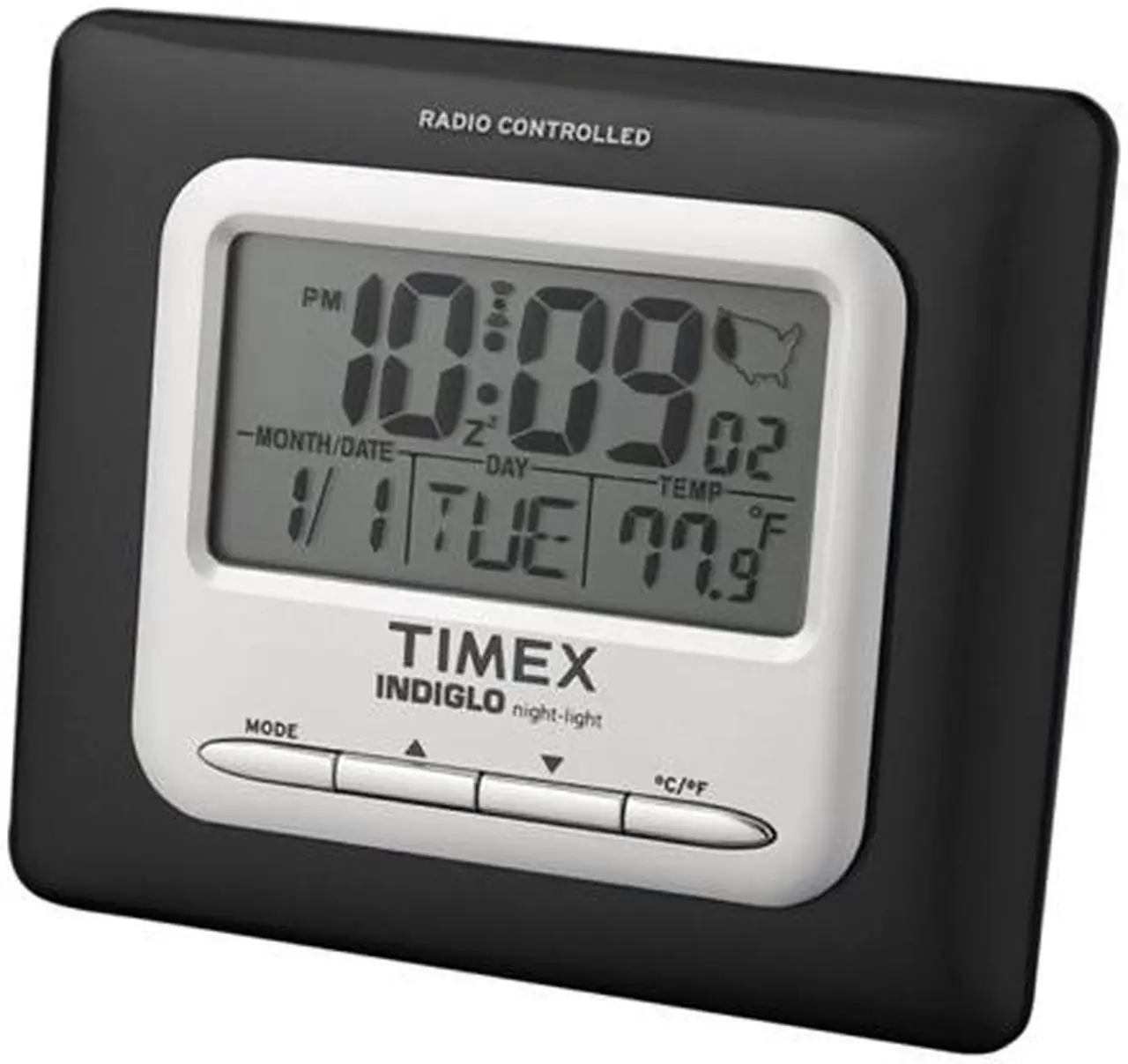 TIMEX Radio Controlled "Atomic" Alarm Clock T045B - Newegg.com