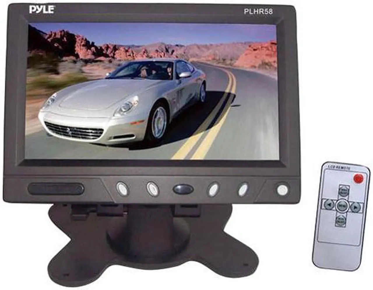 PYLE 5.8" TFT Monitor w/Headrest Frame Shroud & Universal Stand ...