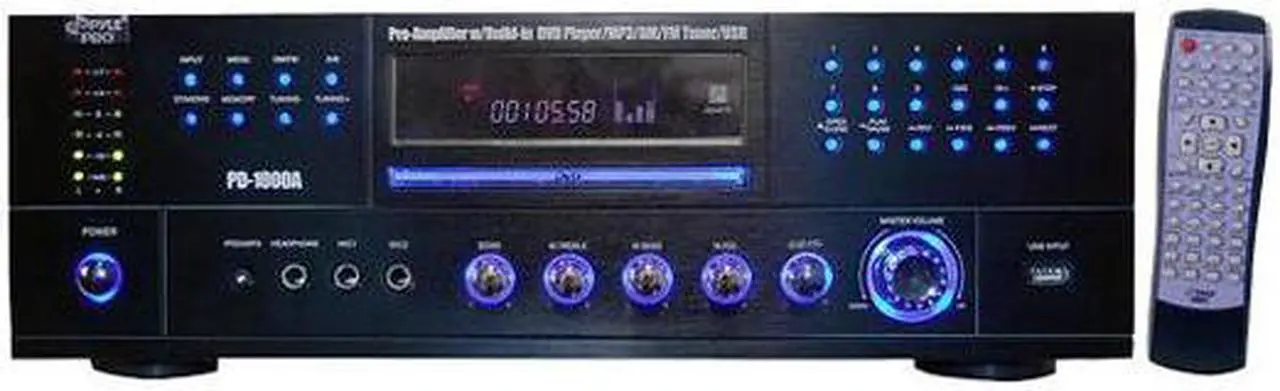 Pyle Home PD1000A 1,000-Watt AM/FM Receiver with Built-in DVD Player - Newegg.com
