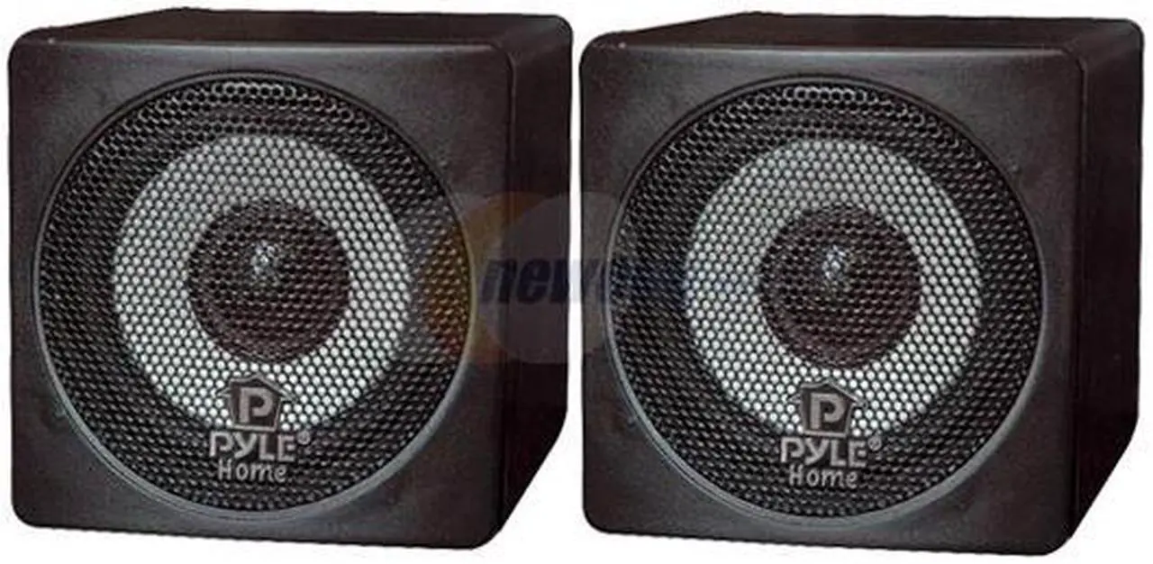 PYLE PCB3BK Mini Cube Bookshelf Speaker (Black) 3'' 100 Watt Pair ...
