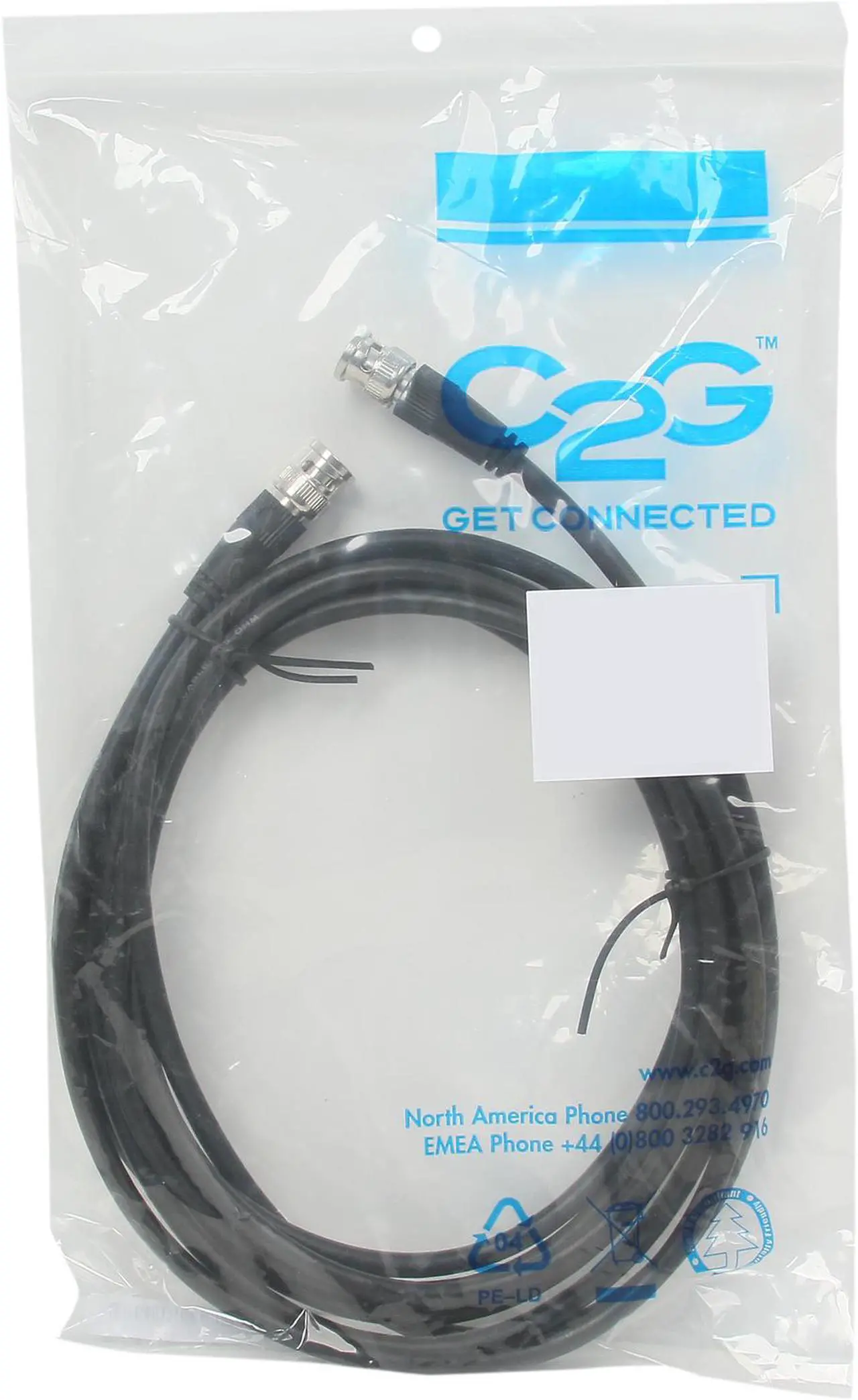 C2G 40027 75 OHM BNC Cable, Black (12 Feet, 3.65 Meters) - Newegg.com
