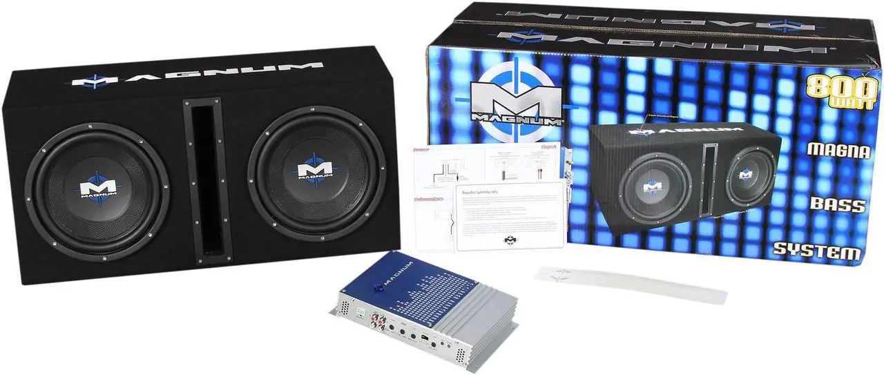 MTX Dual 10" Magnum Enclosured Subwoofer & Amp Combo - Newegg.com
