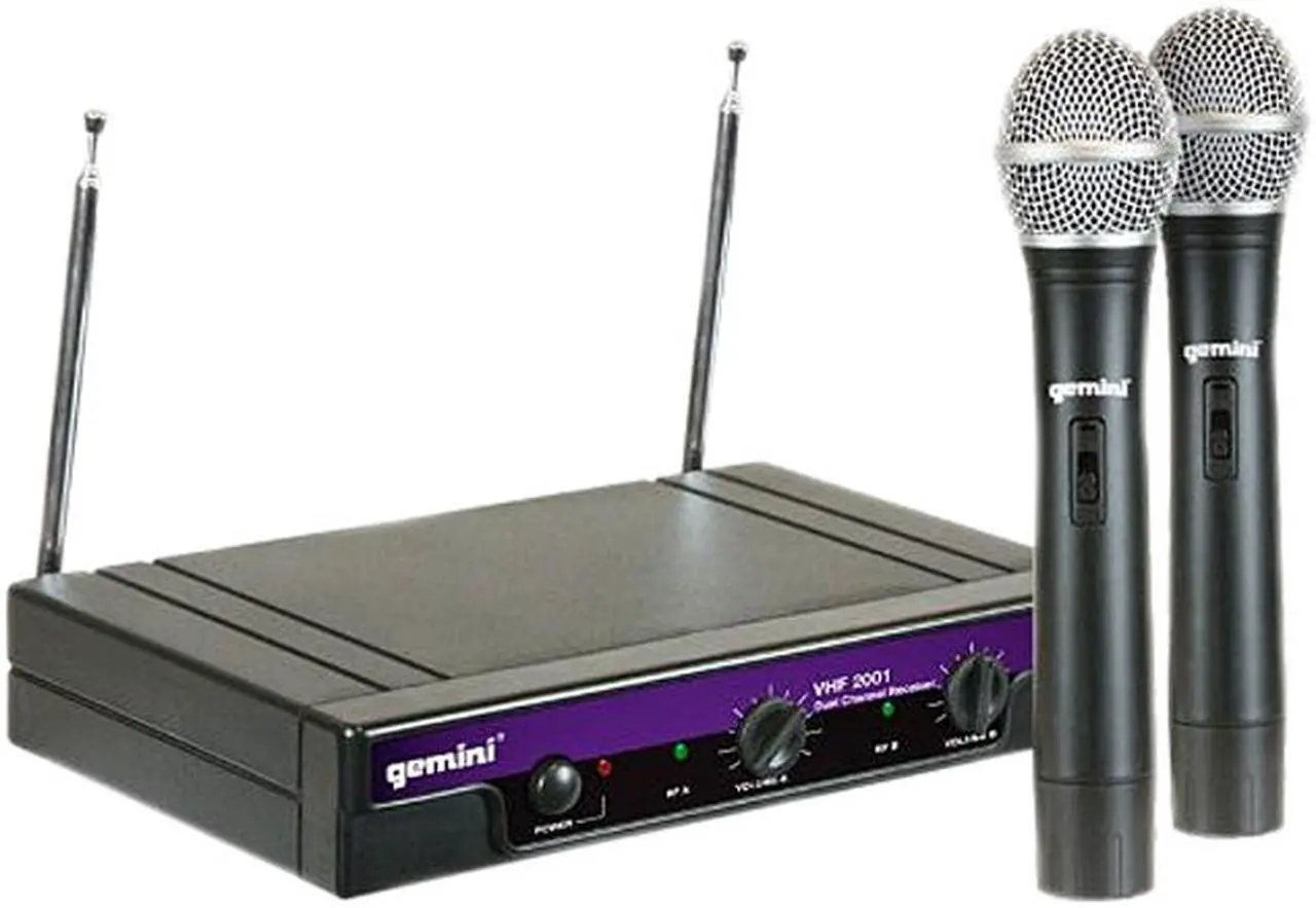 Gemini Pro Audio VHF-2001M Live Sound Dual Channel Wireless System ...