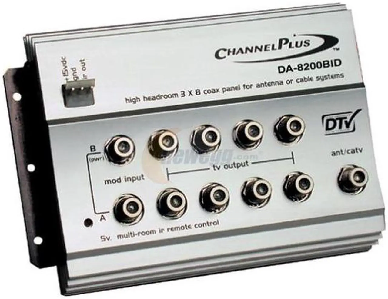 Channel Plus DA-8200BID Bi-directional RF Distribution Amplifier with 5 ...