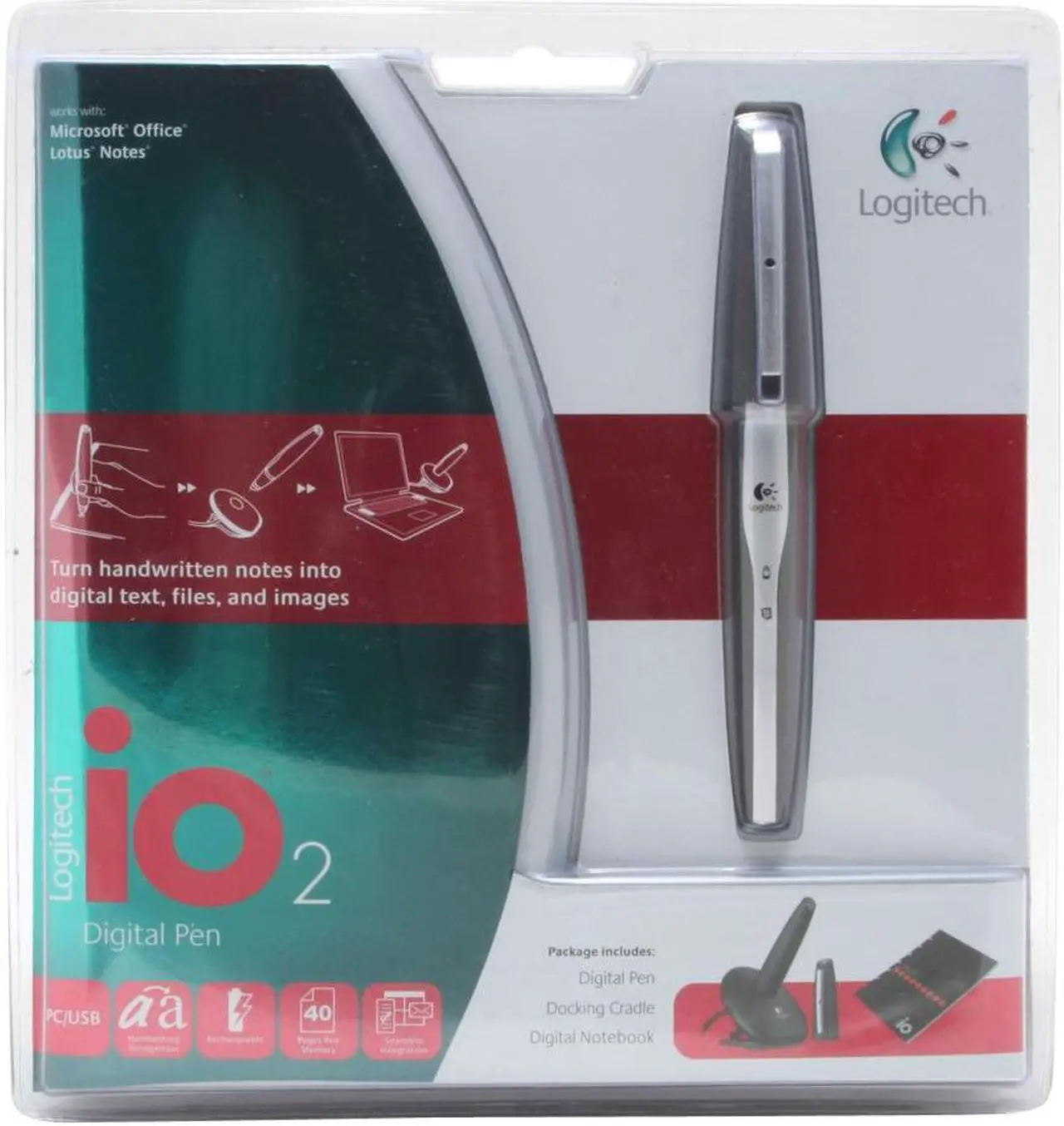 Logitech io2 USB Digital Pen - Black/Silver - Newegg.com