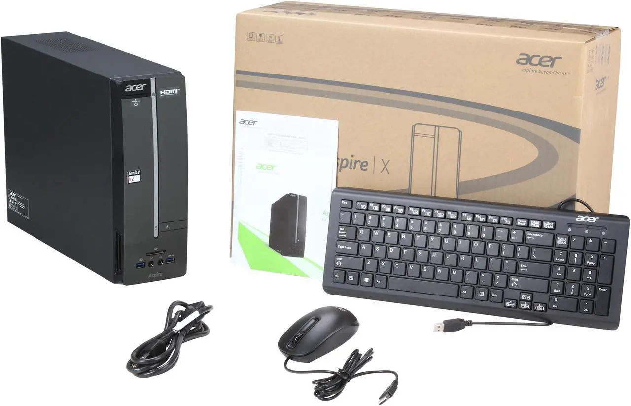 Acer Desktop PC Aspire X AXC-115-UR20 AMD E2-6110 4GB DDR3 500GB HDD ...