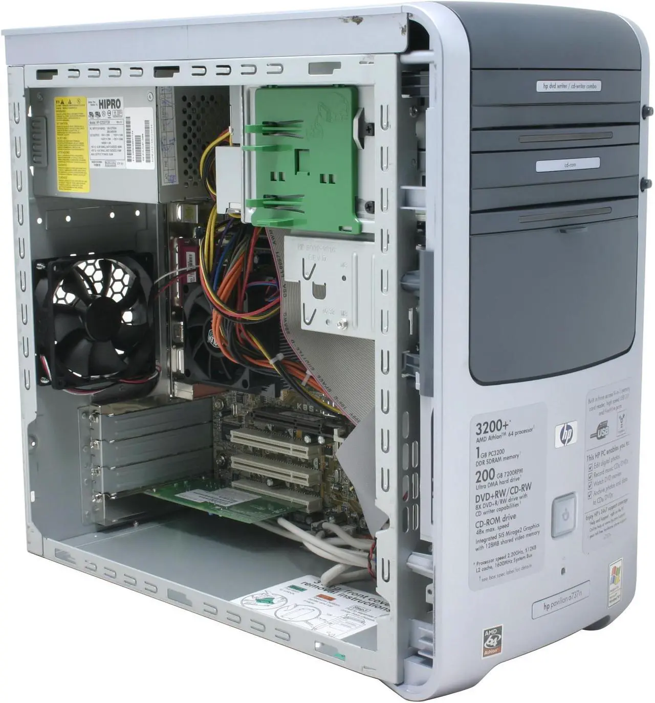 HP Desktop PC Pavilion a737n(PP129AA) 3200+ 1GB DDR 200GB HDD Windows ...