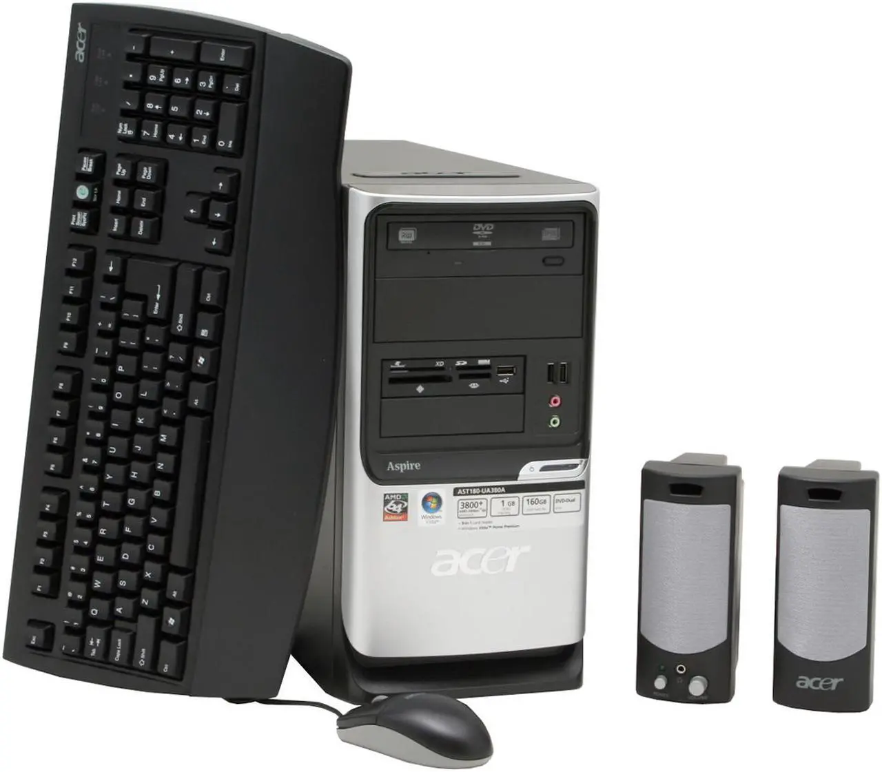 Acer Desktop PC Aspire AST180-UA380A 3800+ (2.00 GHz) 1GB DDR2 160GB ...