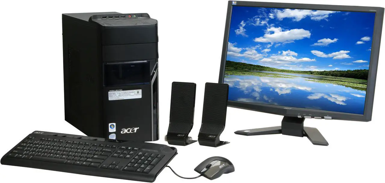 Acer Desktop PC Aspire AM3641-BE4700A Intel Core 2 Duo E4700 3GB DDR2 ...