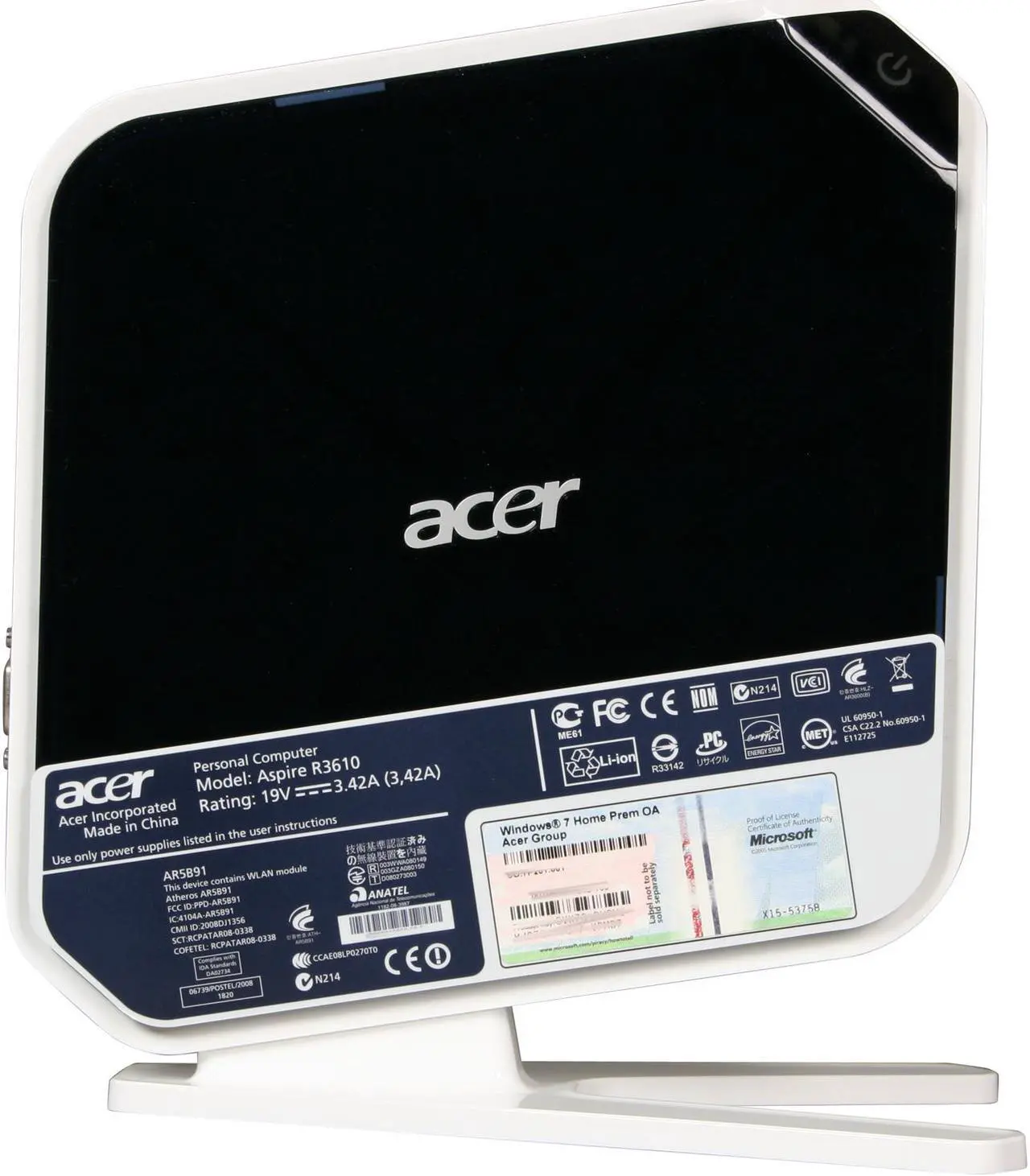 Acer Nettop AspireRevo AR3610-U9022 Intel Atom 330 2GB DDR2 160GB HDD ...