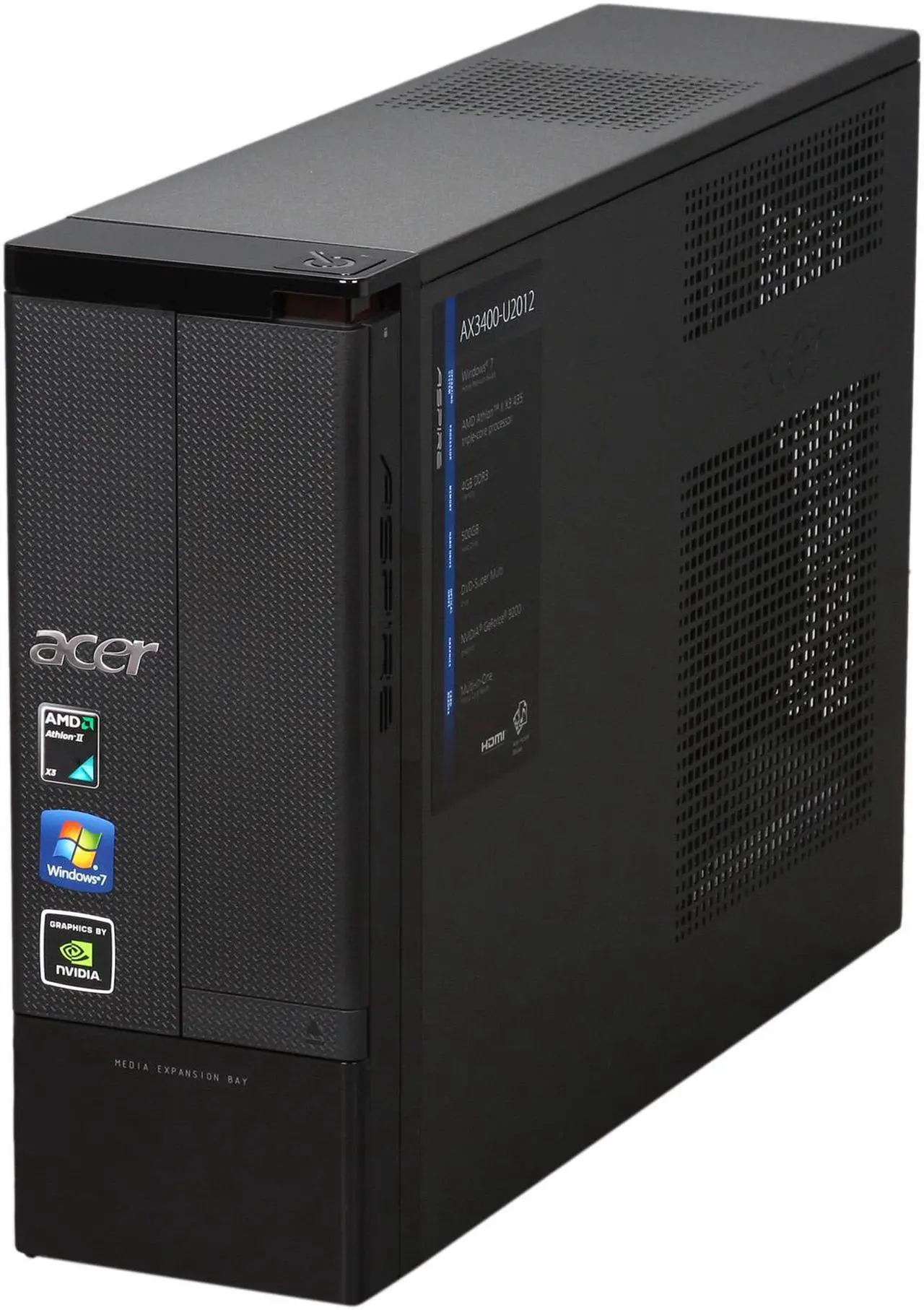 Acer Desktop PC Aspire AX3400-U2012 AMD Athlon II X3 435 4GB DDR3 500GB ...