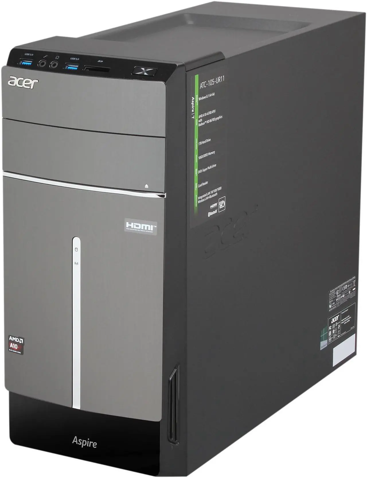 Acer Desktop PC ATC-105-UR11 AMD A10-6700 10GB DDR3 1TB HDD AMD Radeon ...