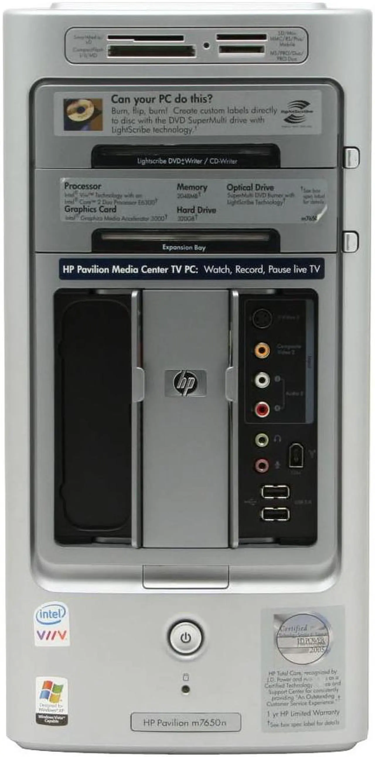 HP Desktop PC Pavilion m7650n(RF254AA) Intel Core 2 Duo E6300 2GB DDR2 ...