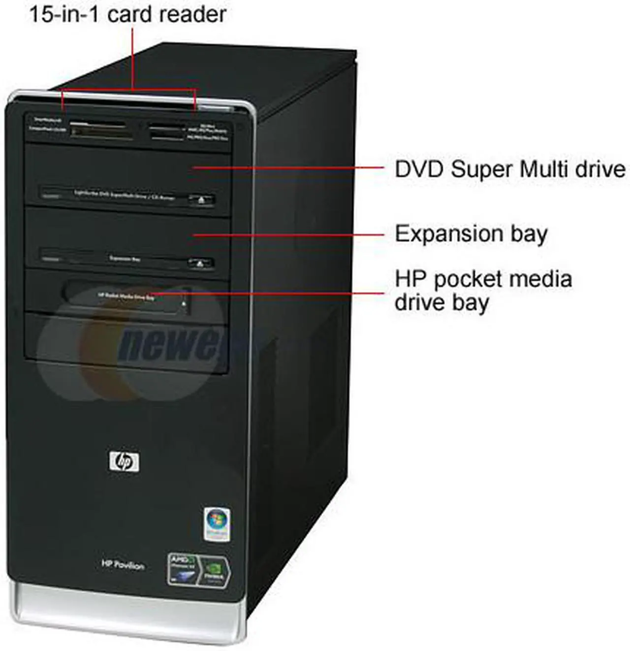 HP Desktop PC Pavilion A6530F(KQ496AA) AMD Phenom X3 8450 4GB DDR2 ...