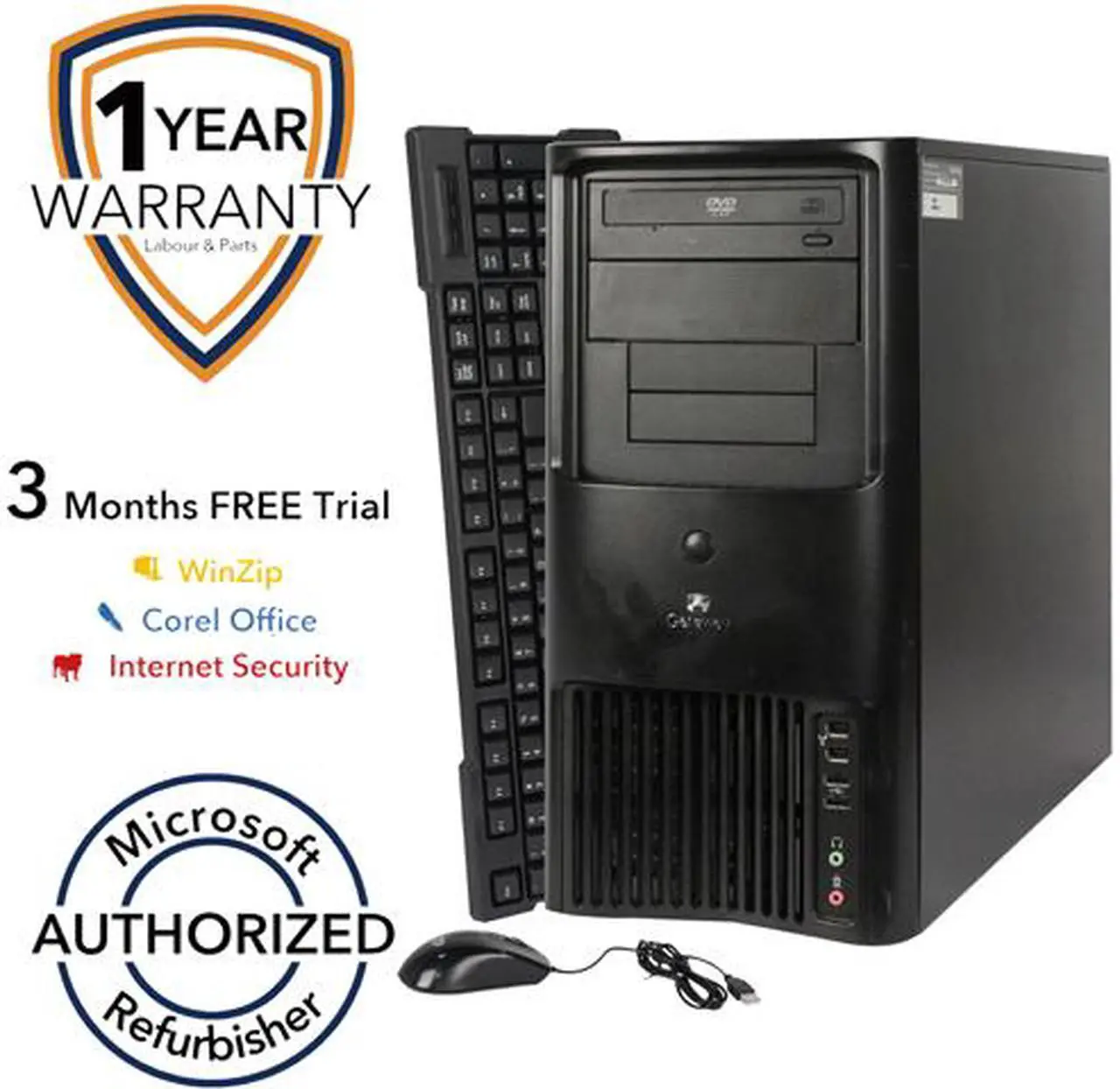 Refurbished: Gateway Desktop Computer E6500 3.00GHz 2GB DDR2 80GB HDD ...