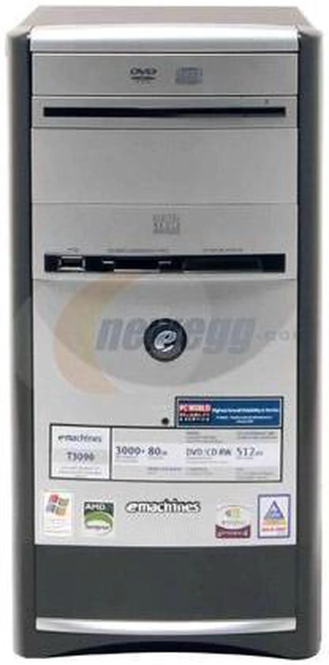 eMachines Desktop PC T3090 3000+ 512MB DDR 80GB HDD Windows XP Home ...