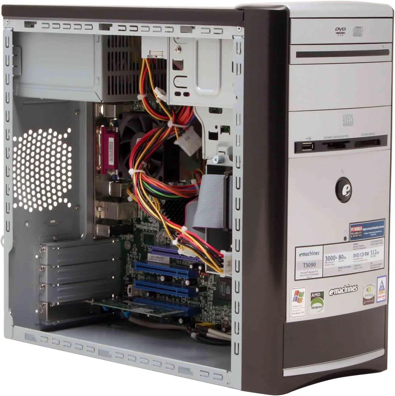 eMachines Desktop PC T3090 3000+ 512MB DDR 80GB HDD Windows XP Home ...