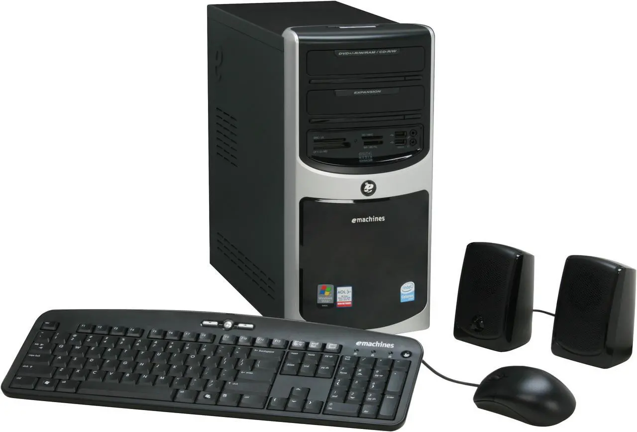 eMachines Desktop PC T3656 Intel Celeron 440 1GB DDR2 160GB HDD Windows ...