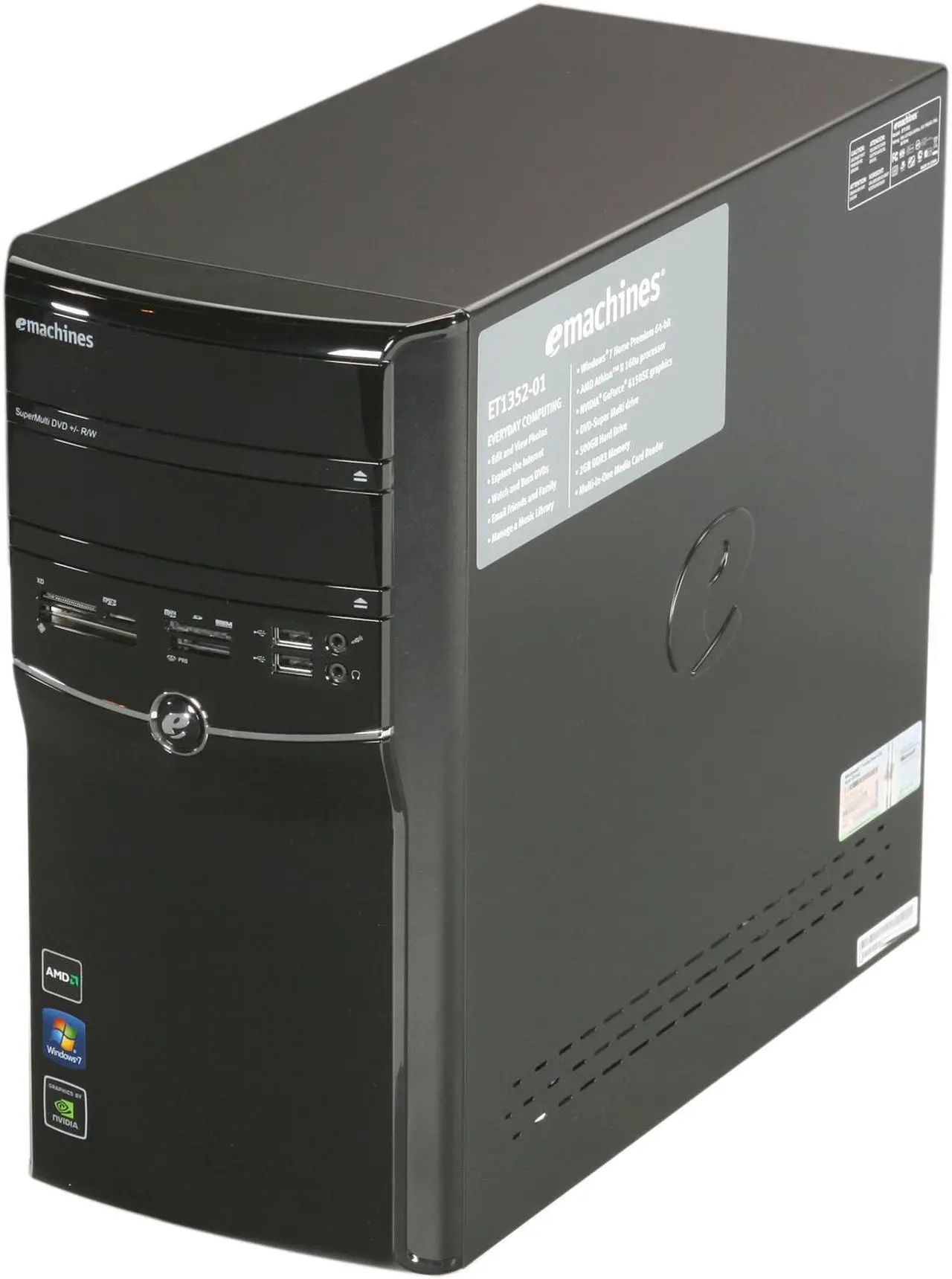eMachines Desktop PC ET1352-01 AMD Athlon II 160u 2GB DDR3 500GB HDD ...