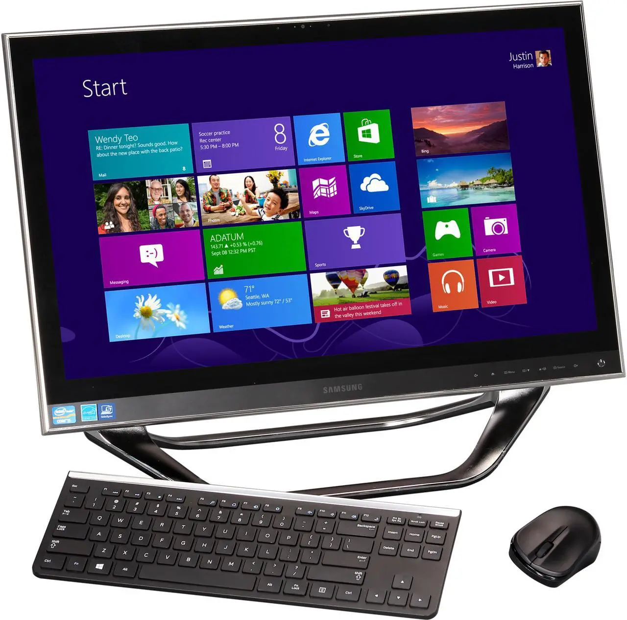 Samsung All-In-One PC ATIV One 7 DP700A3D-K01US Intel Core i5-3470T 6GB ...
