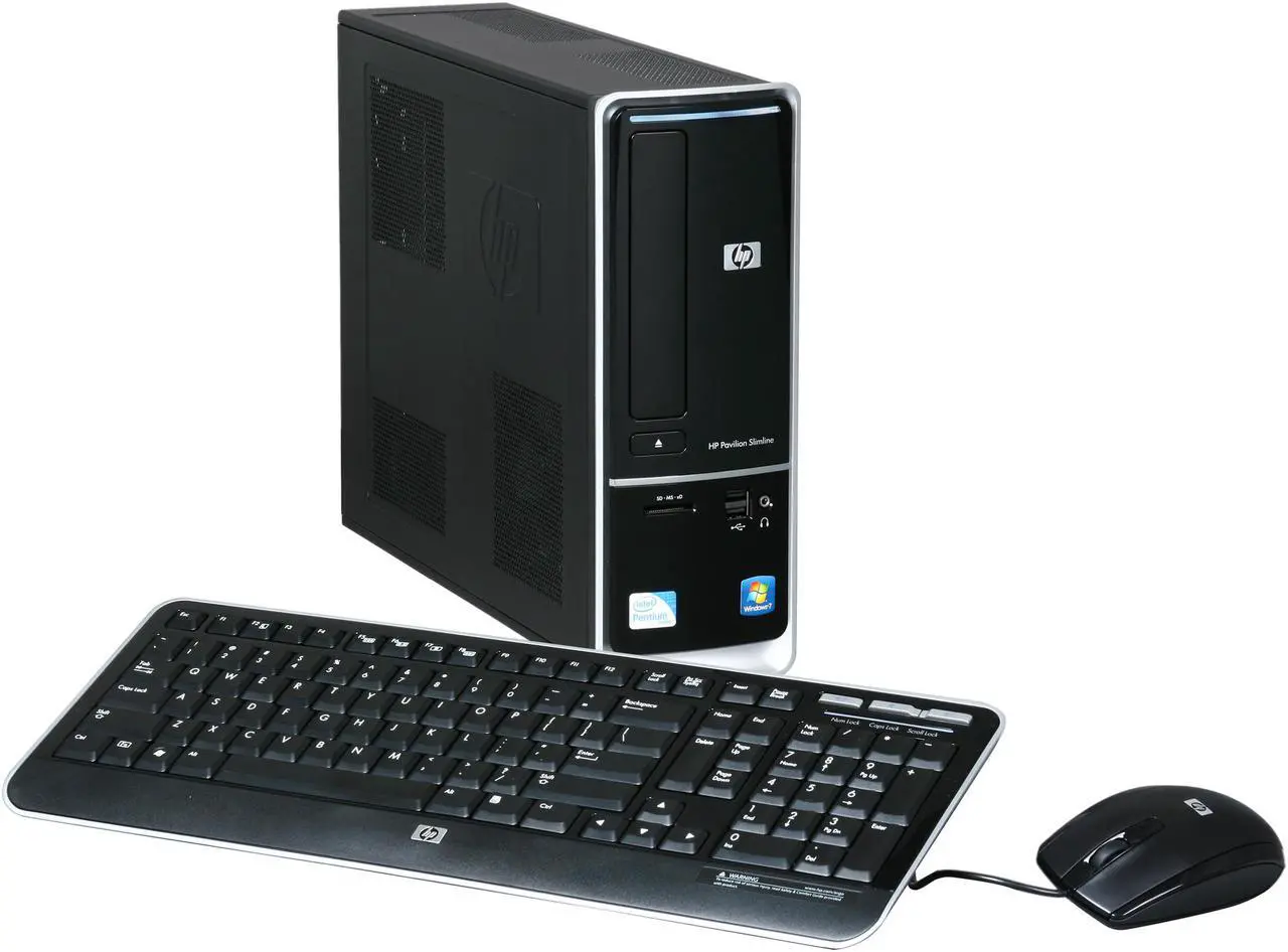 Refurbished: HP Desktop PC Pavilion Slimline S5212Y(VT493AAR#ABA) Intel Pentium E5200 3GB DDR2 ...