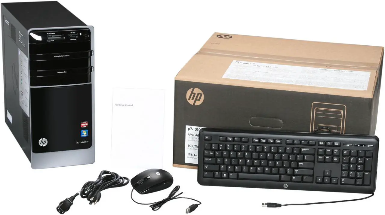 HP Desktop PC Pavilion p7-1010 (BV703AA#ABA) AMD Athlon II X4 645 6GB ...