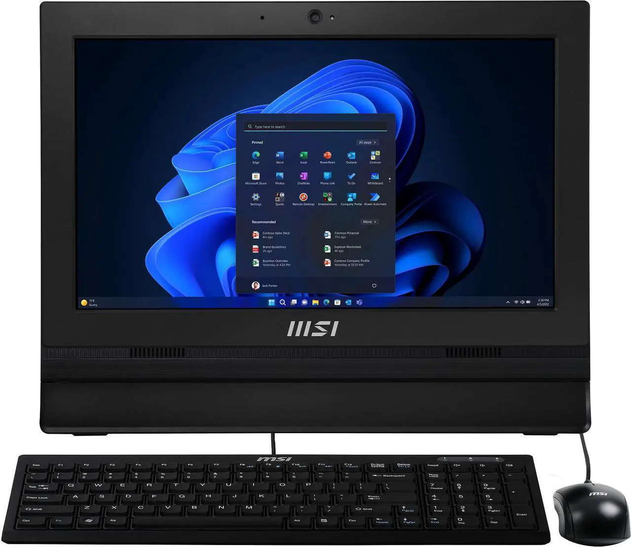 MSI All-in-One Computer PRO AP162T ADL-020US Intel N100 4GB DDR4 128GB ...